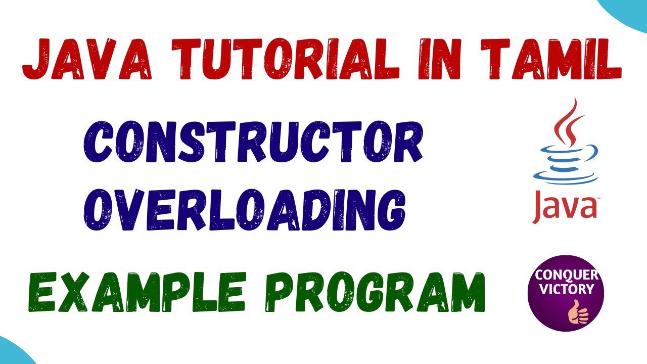 31 Constructor Overloading In Java Tamil Example Program Youtube