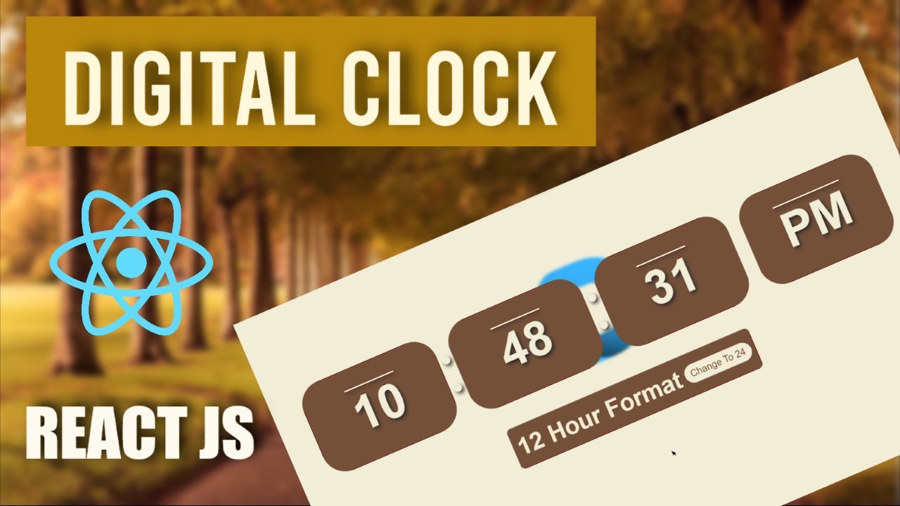Simplest Digital Clock Using React Js Youtube