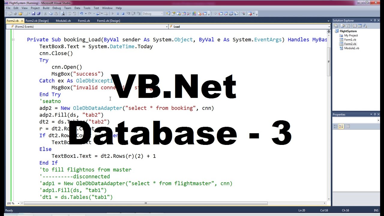 Vb Net Programming Language For Beginners Part 18 Youtube
