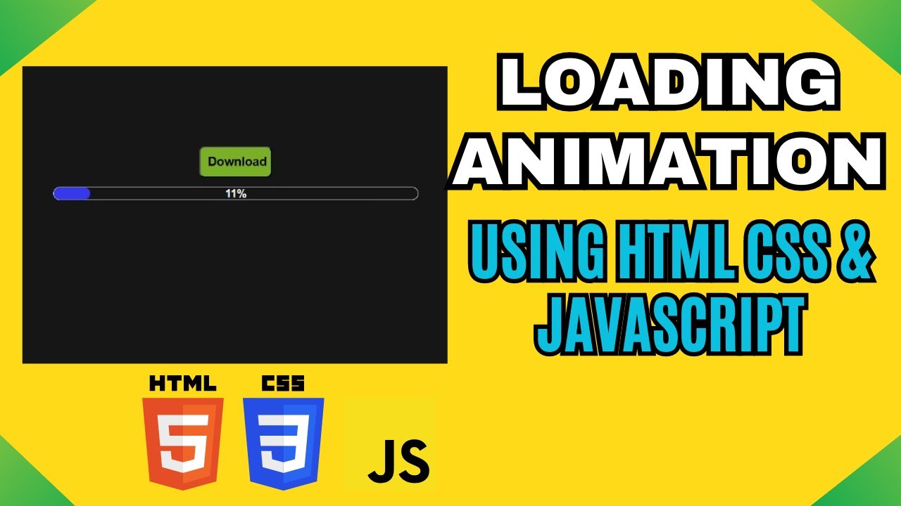 Loading Animation Using Html Css Javascript Animated Progress Bar