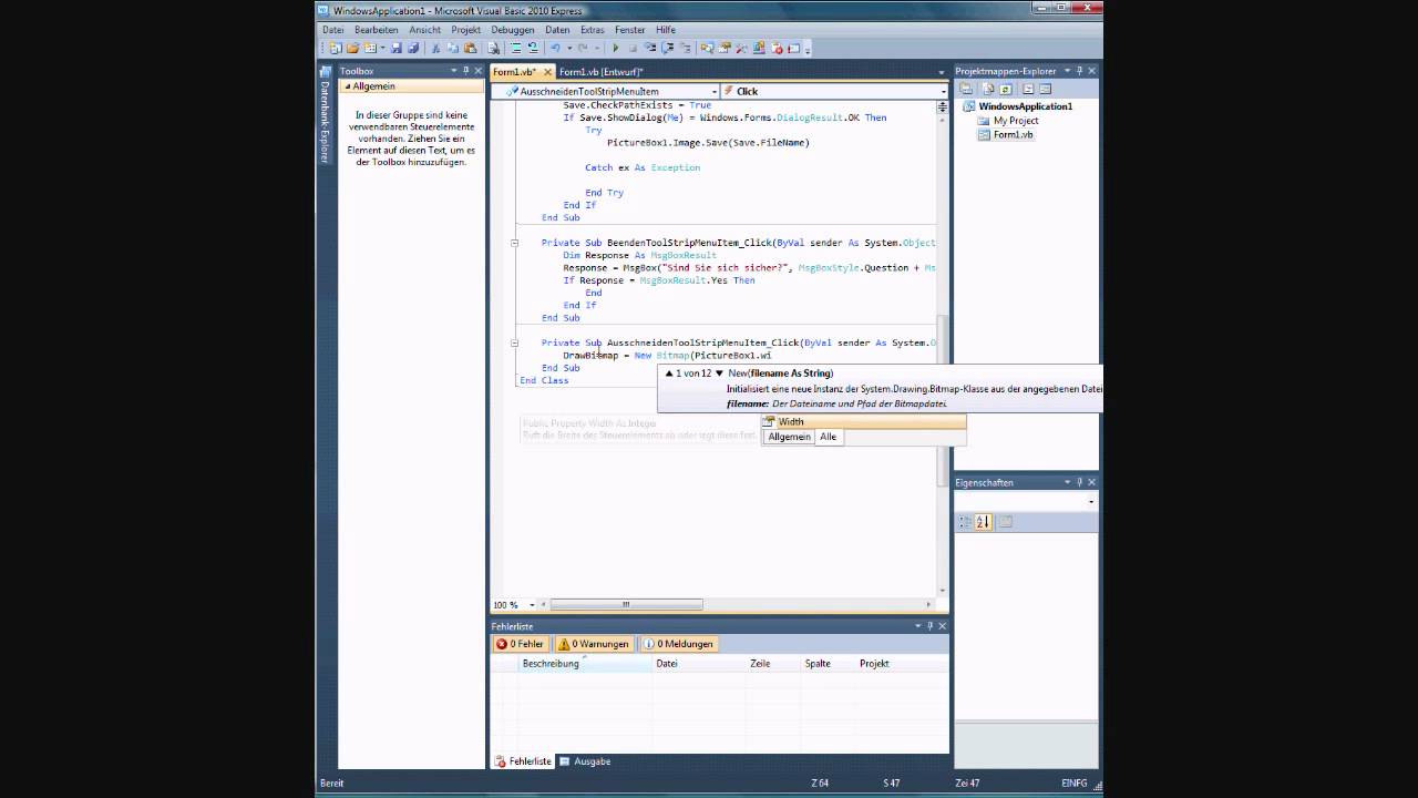 Visual Basic Tutorial Paint Programm Youtube