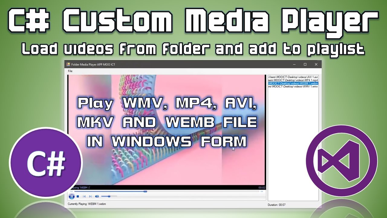 C Projects Create A Media Player With A Playlist In Windows Forms