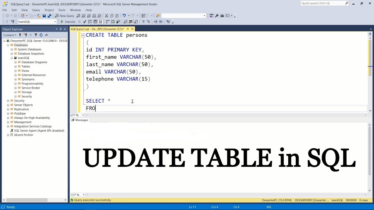 How To Update Table In Sql Youtube