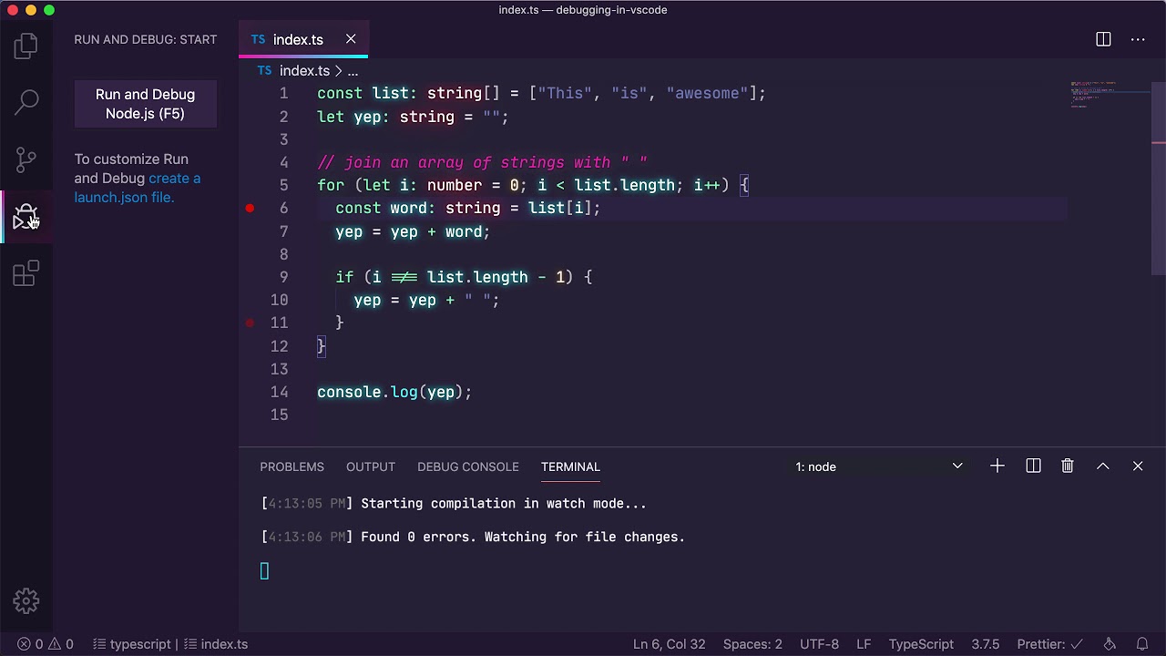 Debug Typescript In Vs Code 3 5 Debugging In Vs Code Youtube