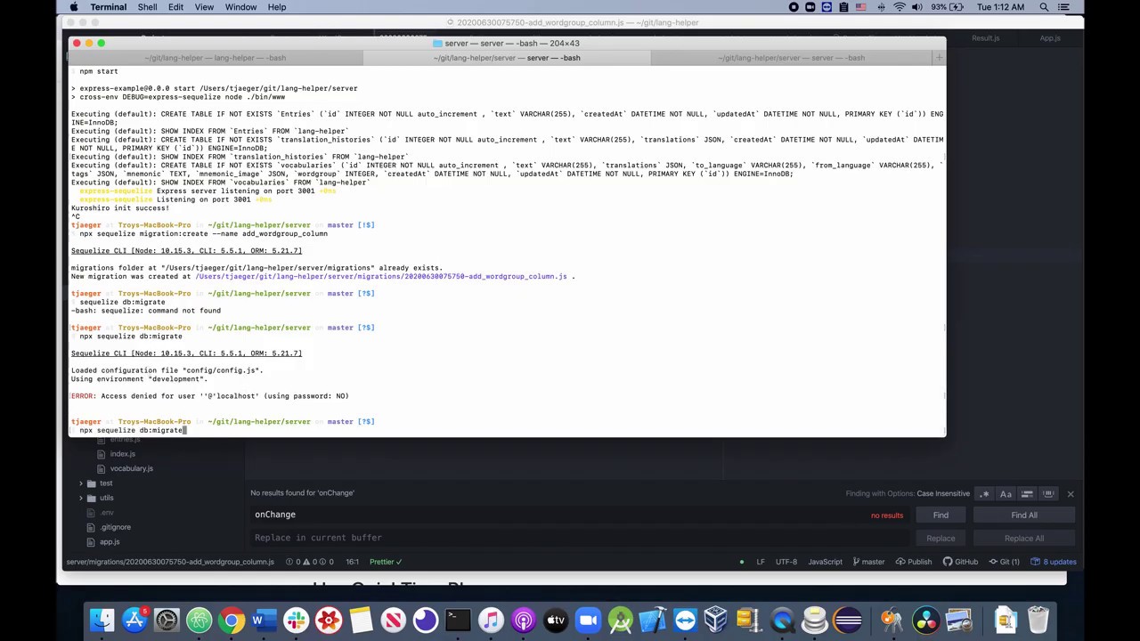 Nodejs Sequelize Migrate How To Edit Table Structure Youtube