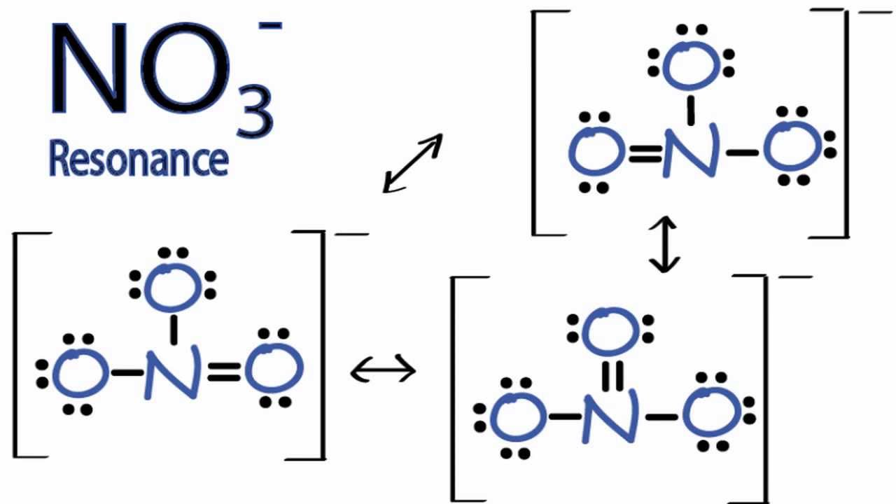 Resonance Structures For No3 Nitrate Ion Youtube