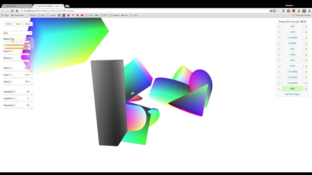 Interactive Webgl Homework 3 Drawing Simple 3d Objects Youtube