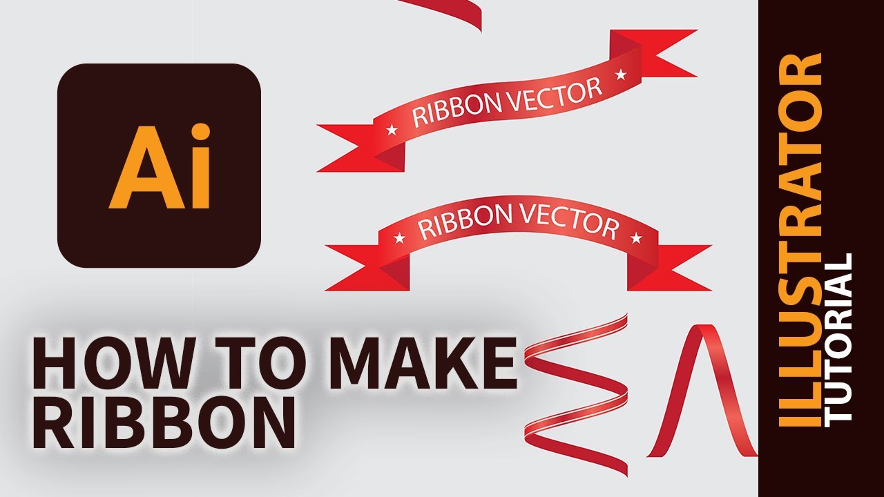 How To Make Ribbon Illustrator Tutorial Youtube