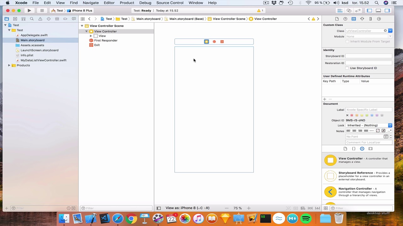 Connecting A Viewcontroller With A Scene On The Storyboard Youtube