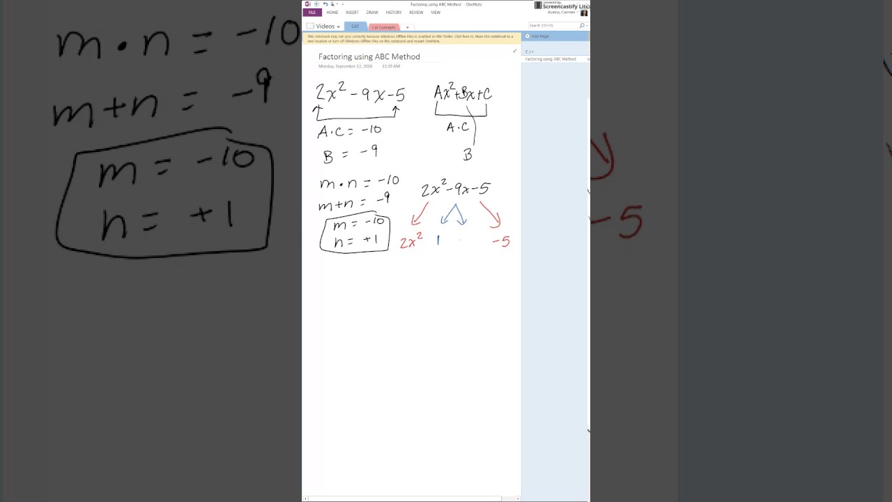 Factoring Using Abc Method Youtube