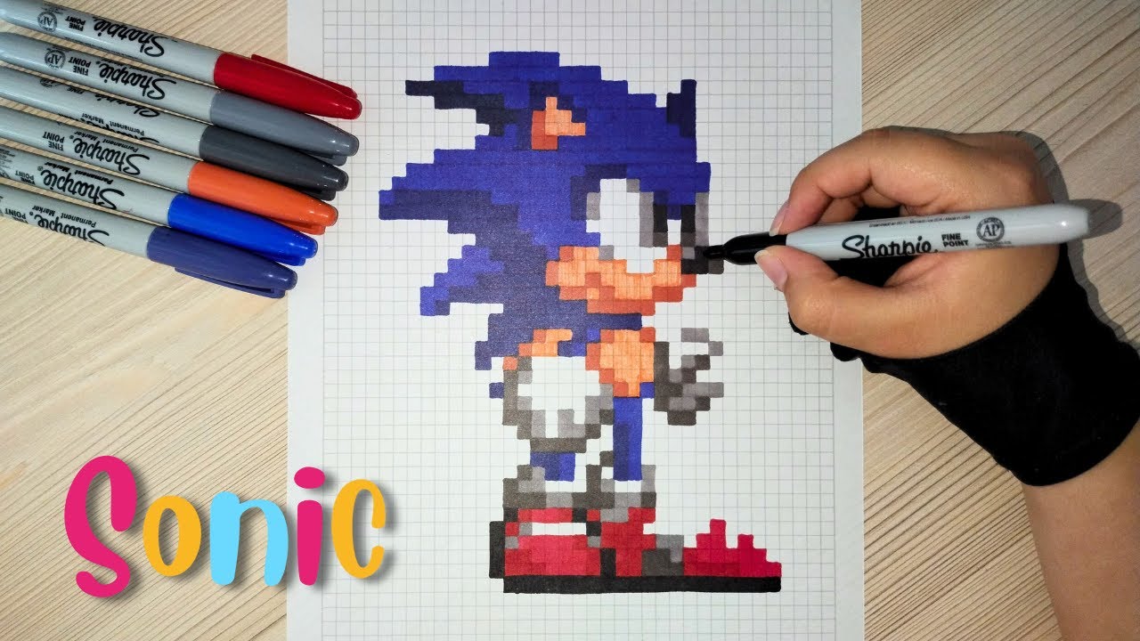 Como Dibujar A Sonic En Pixel Art Tutorial Paso A Paso Youtube