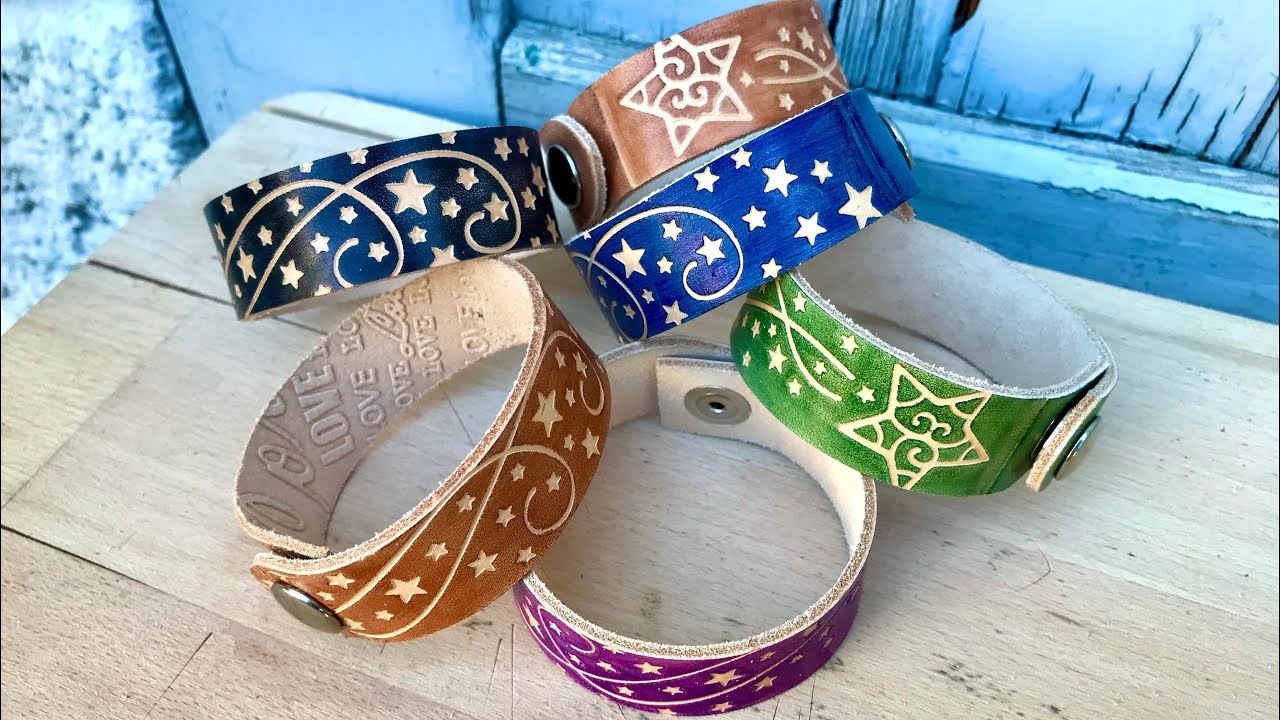 Manual Embrossed Leather Bracelets By Sizzix Youtube