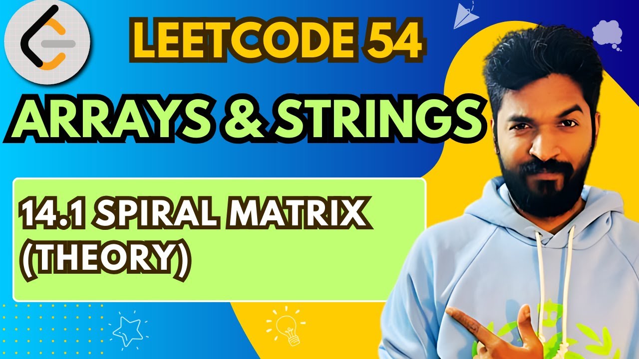 54 1 Spiral Matrix Theory 14 Array And String Playlist
