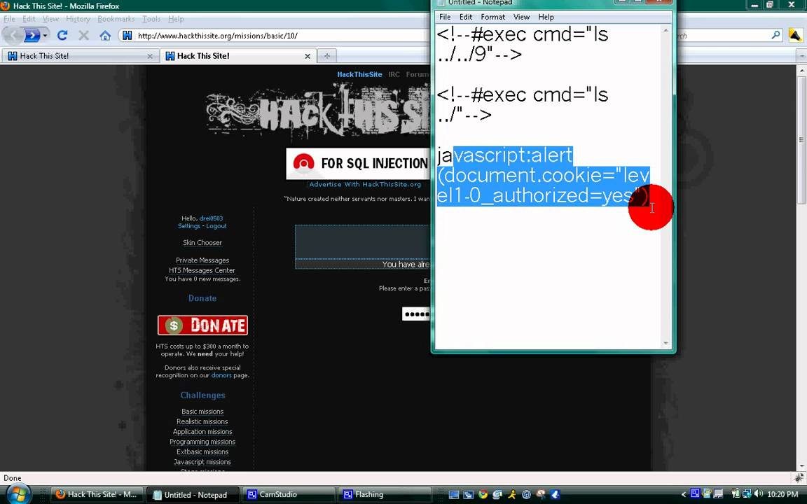 Hackthissite Basic 10 Youtube