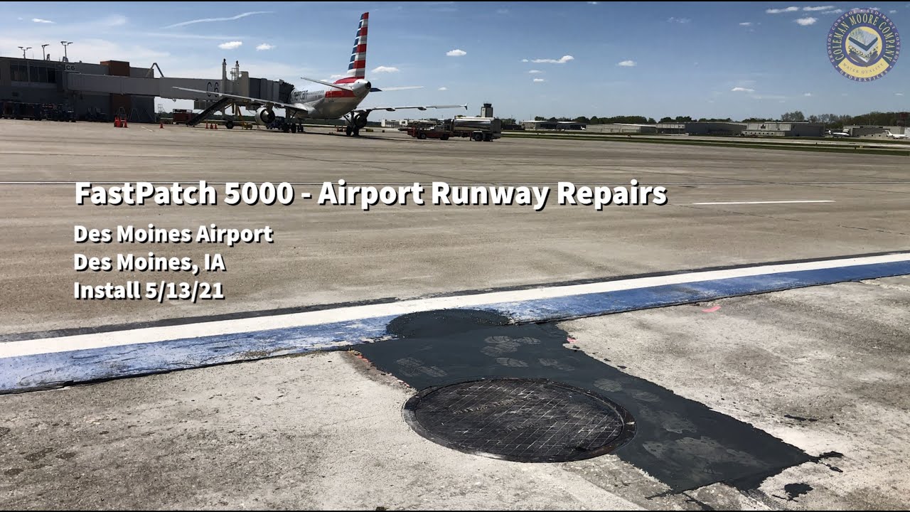 Runway Tarmac Repairs Des Moines Airport Fastpatch 5000 Youtube