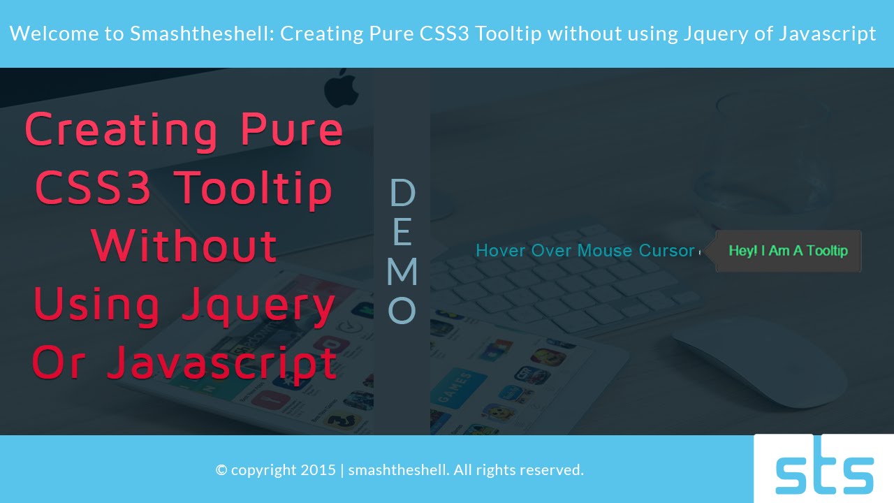 How To Create Pure Css Tooltip Without Using Jquery Or Javascript Youtube