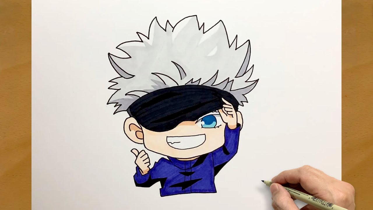 How To Draw Chibi Satoru Gojo From Jujutsu Kaisen Step By Step Draw
