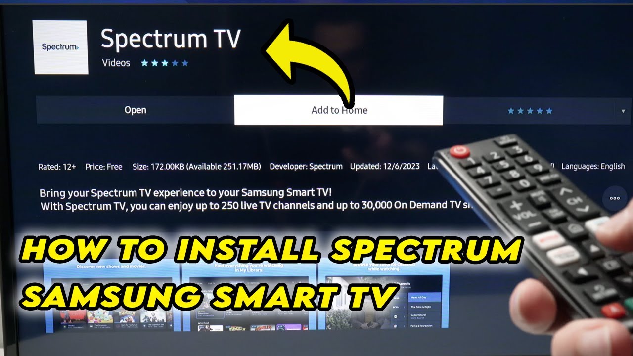 Samsung Smart Tv How To Install Spectrum App Youtube