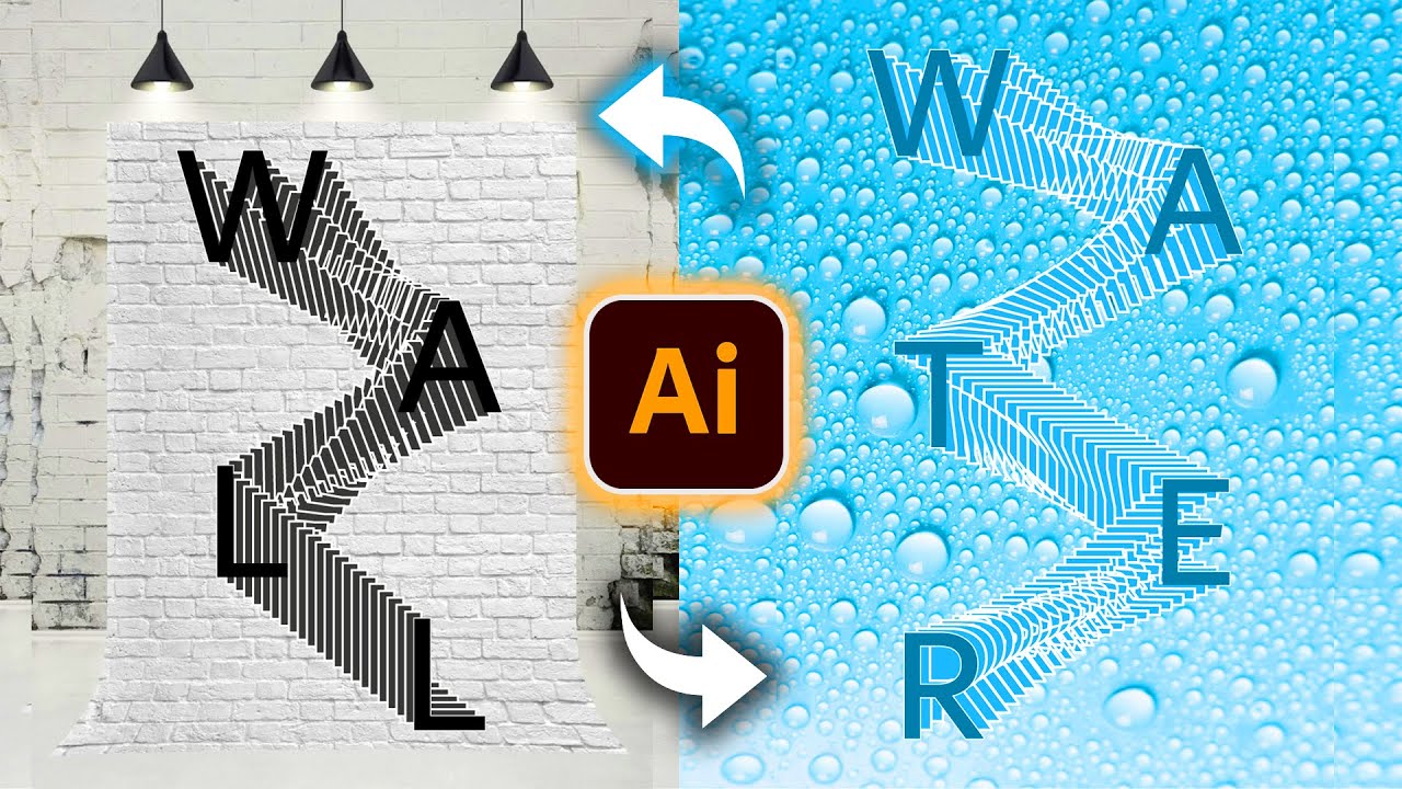 Blend Text Effect Illustrator Tutorial Youtube