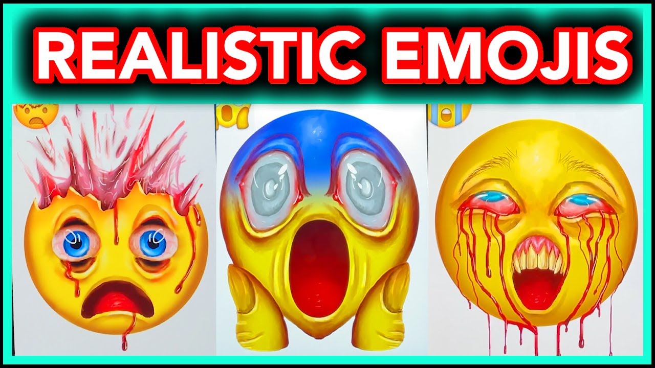 Drawing Realistic Emojis Compilation 3 Youtube