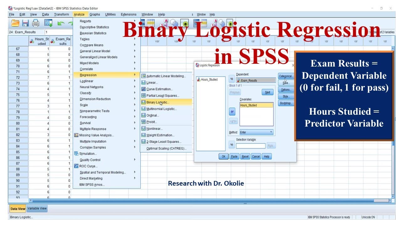 Binary Logistic Regression In Spss And Results Interpretation Youtube