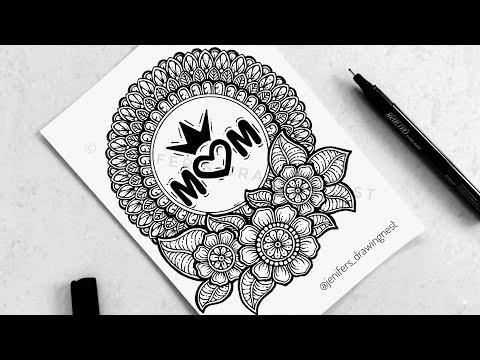 Mother S Day Drawing Mother S Day Mandala Art Mother S Day Card