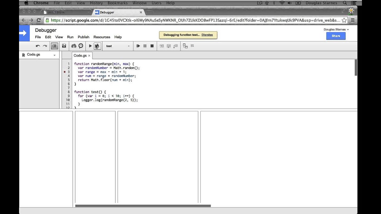Google Apps Script Lesson 3 Debugger Youtube