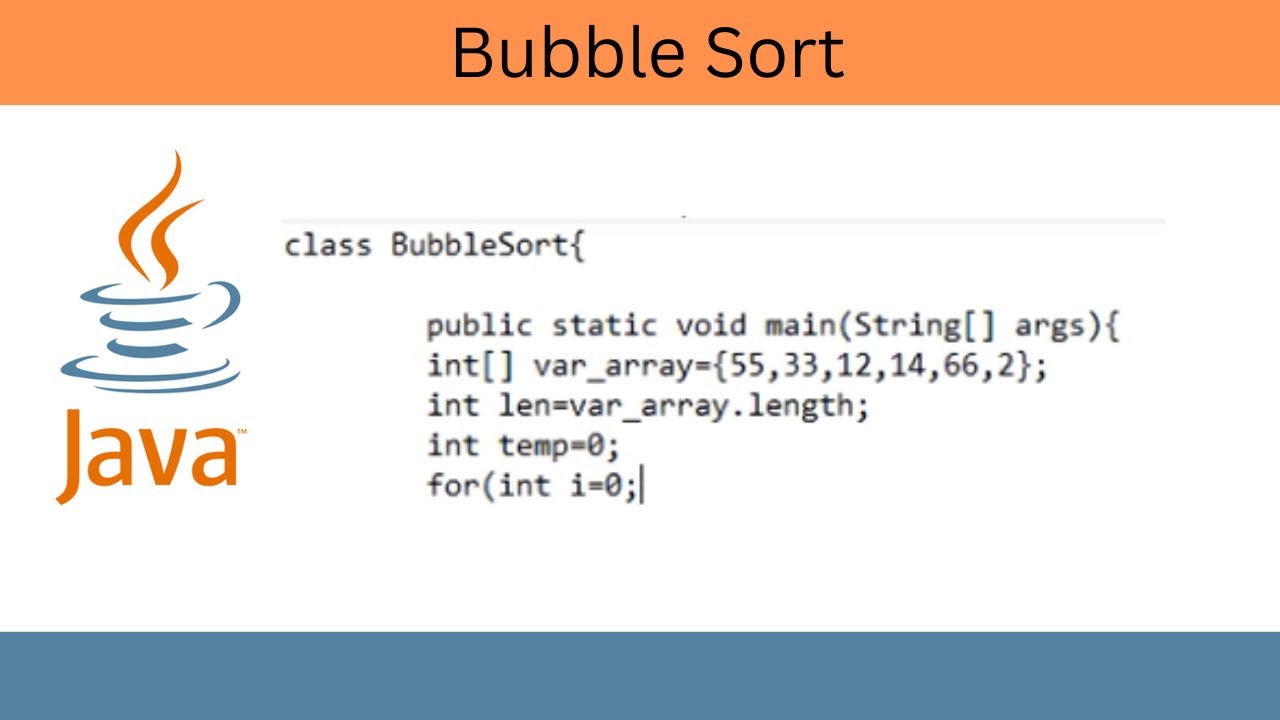 Bubble Sort Java Youtube