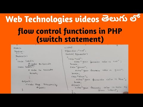 Flow Control Functions In Php Switch Statement In Php With Syntax And