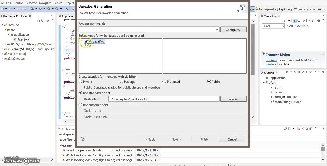 Generate Javadoc In Eclipse Youtube
