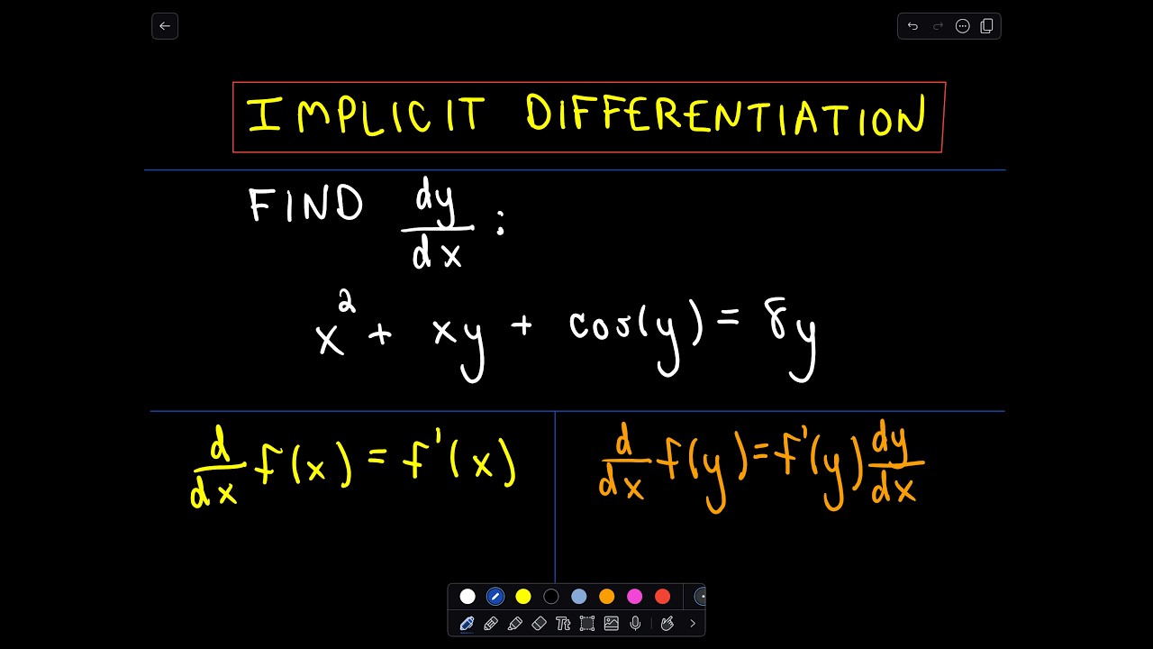 Implicit Differentiation Examples Implicit Differentiation
