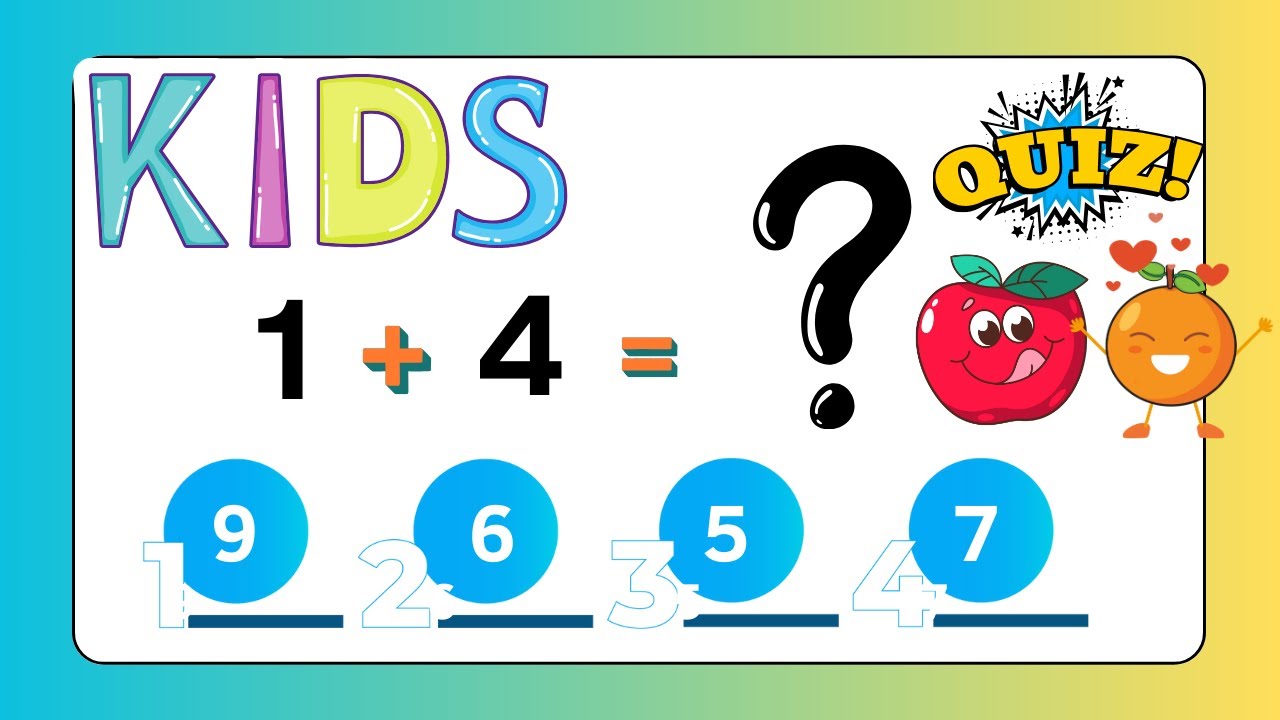 Fun Math Quiz For Kids Learn Addition And Subtraction With Easy
