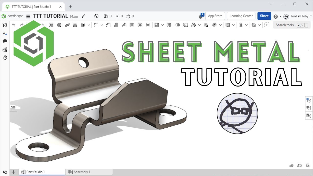 Onshape Sheet Metal Tutorial Thru Bracket Youtube