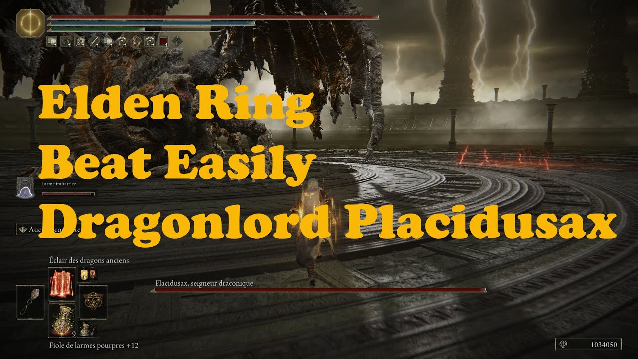 Elden Ring Beat Easily Dragonlord Placidusax 埃尔登法环 龙王 普拉顿桑克斯 古龙雷击