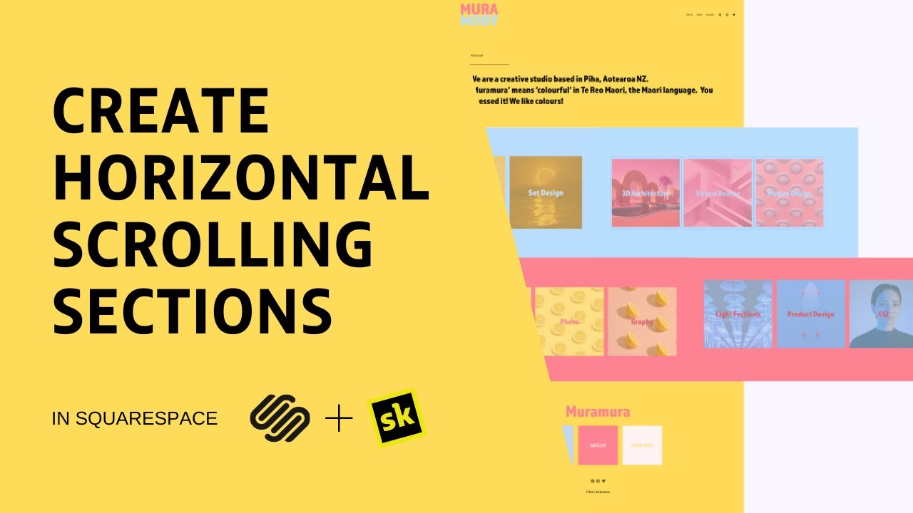 How To Create Horizontal Scrolling Sections On Squarespace Youtube