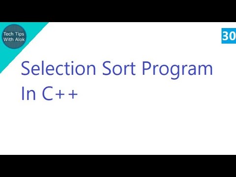 Selection Sort Program In C Youtube