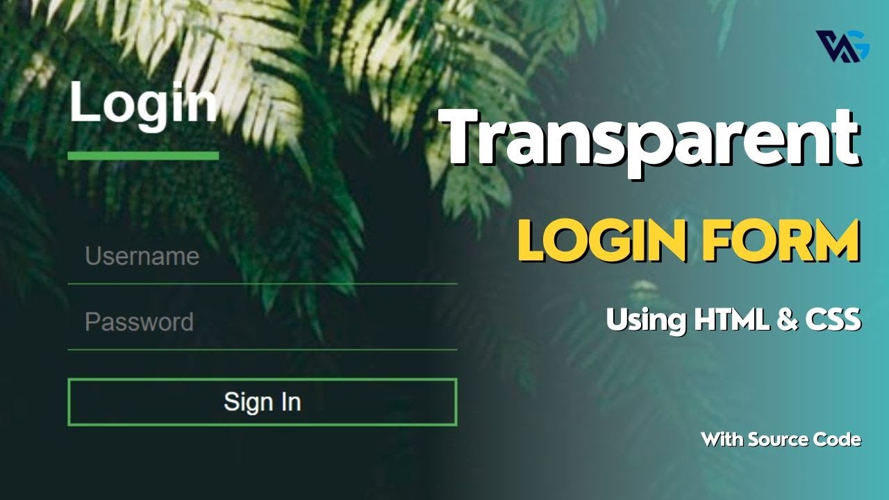 How To Create Transparent Login Form Using Html And Css Html Css
