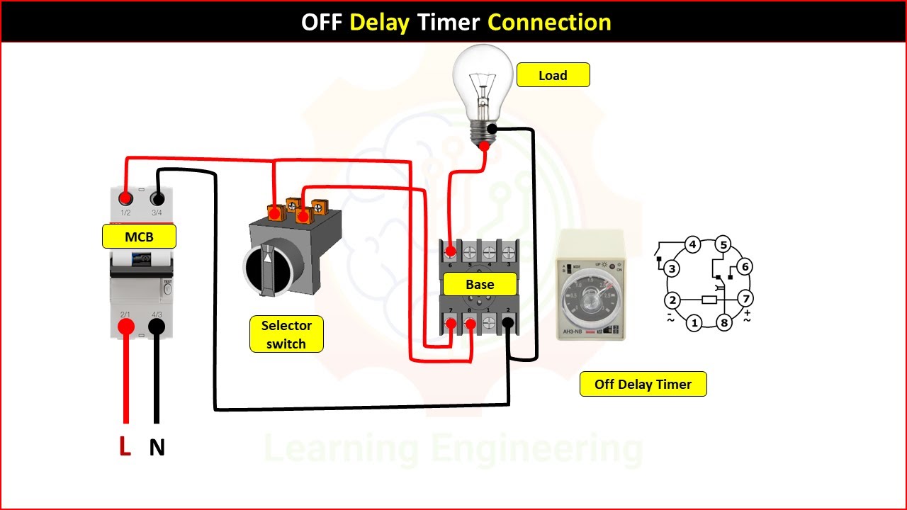 Off Delay Timer Wiring Diagram Learning Engineering Bangla Electrical
