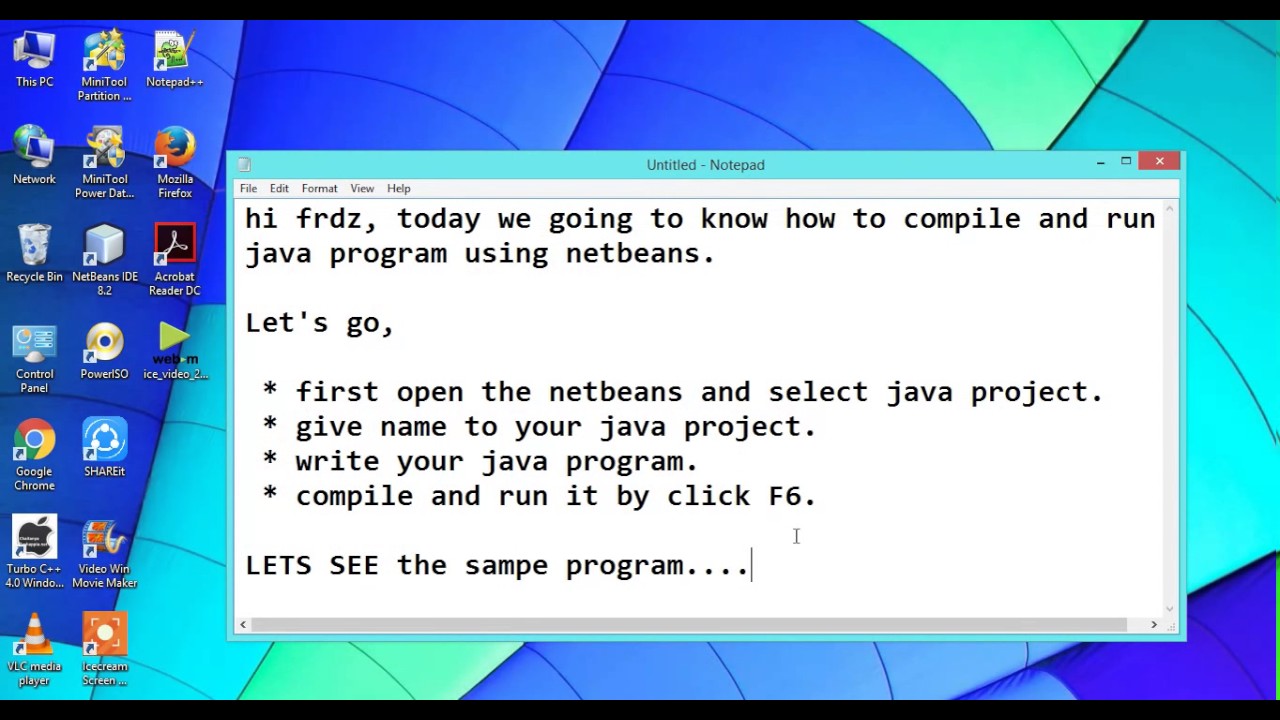How To Run Java Program Using Netbeans Youtube