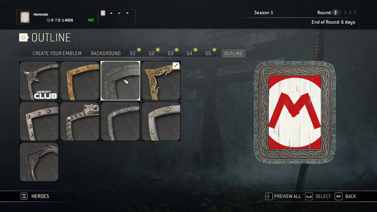For Honor Emblem Tutorial Mario Samurai Youtube
