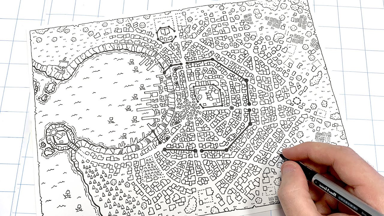 How To Draw Your Own D D City Map Youtube