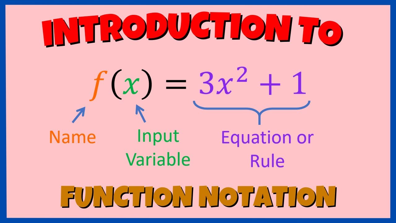 Introduction To Function Notation Grade 10 11 12 Youtube