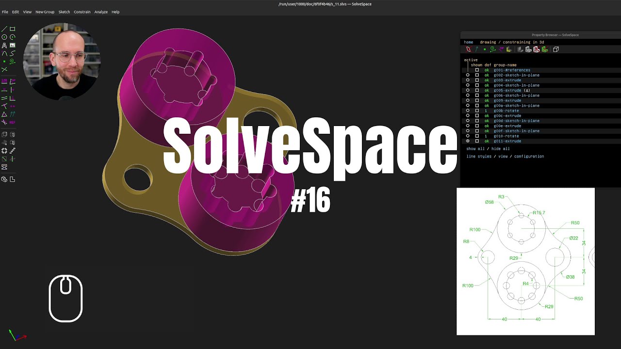 Solvespace Cad Challenge 16 Youtube