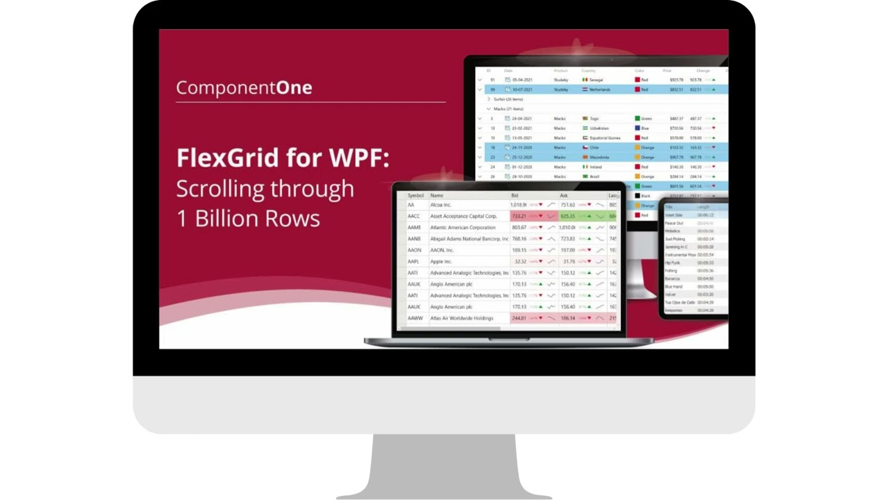 Componentone Flexgrid For Wpf Scrolling Through A Billion Rows Youtube