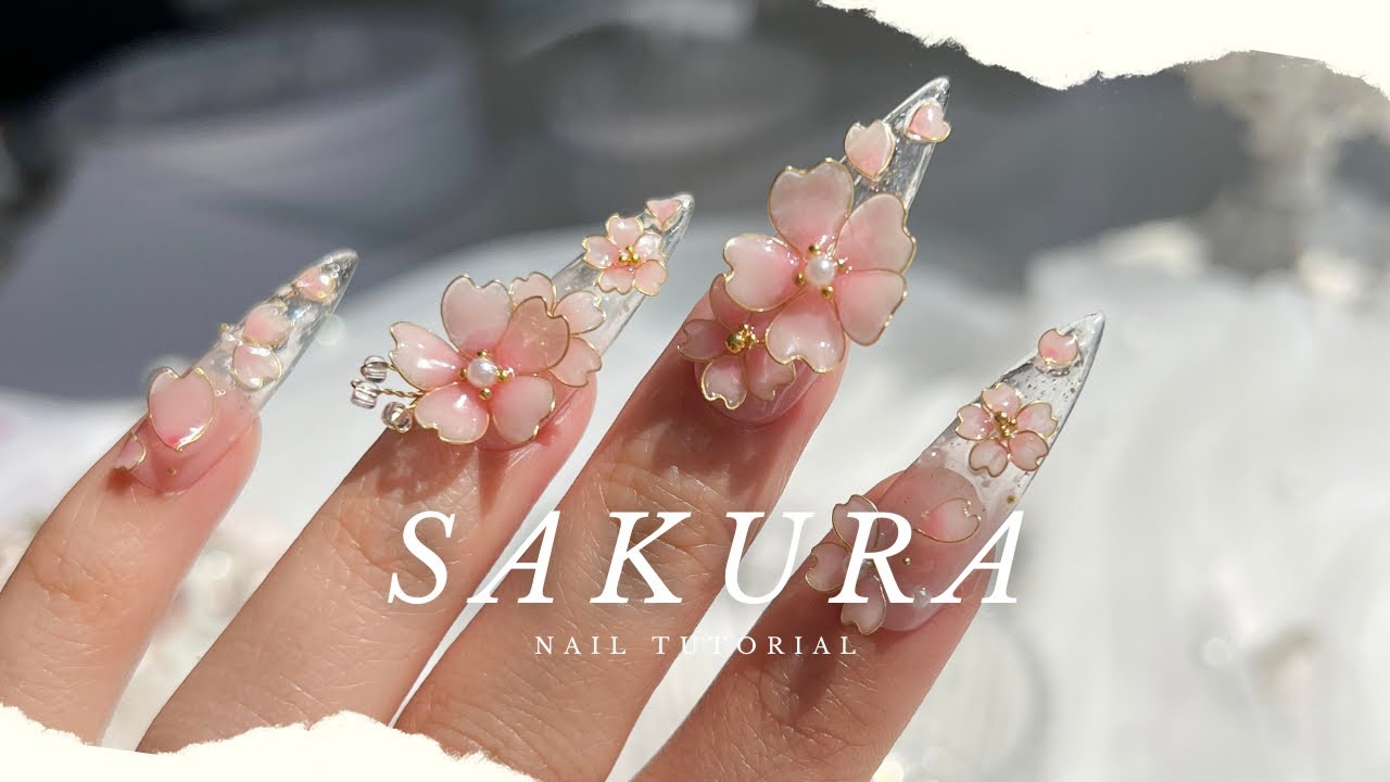 Sakura Cherry Blossom Nails Nail Tutorial Youtube