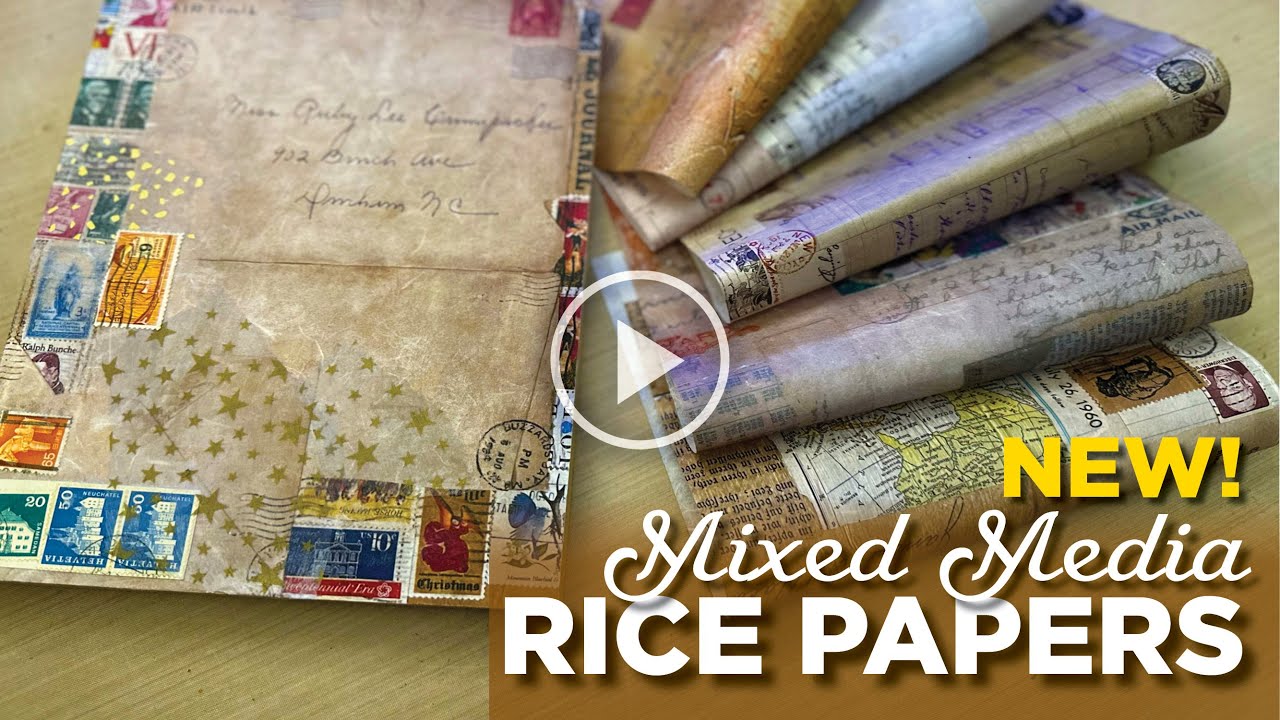 Mixed Media Backgrounds Printed Rice Paper Tutorial Tidbits Youtube