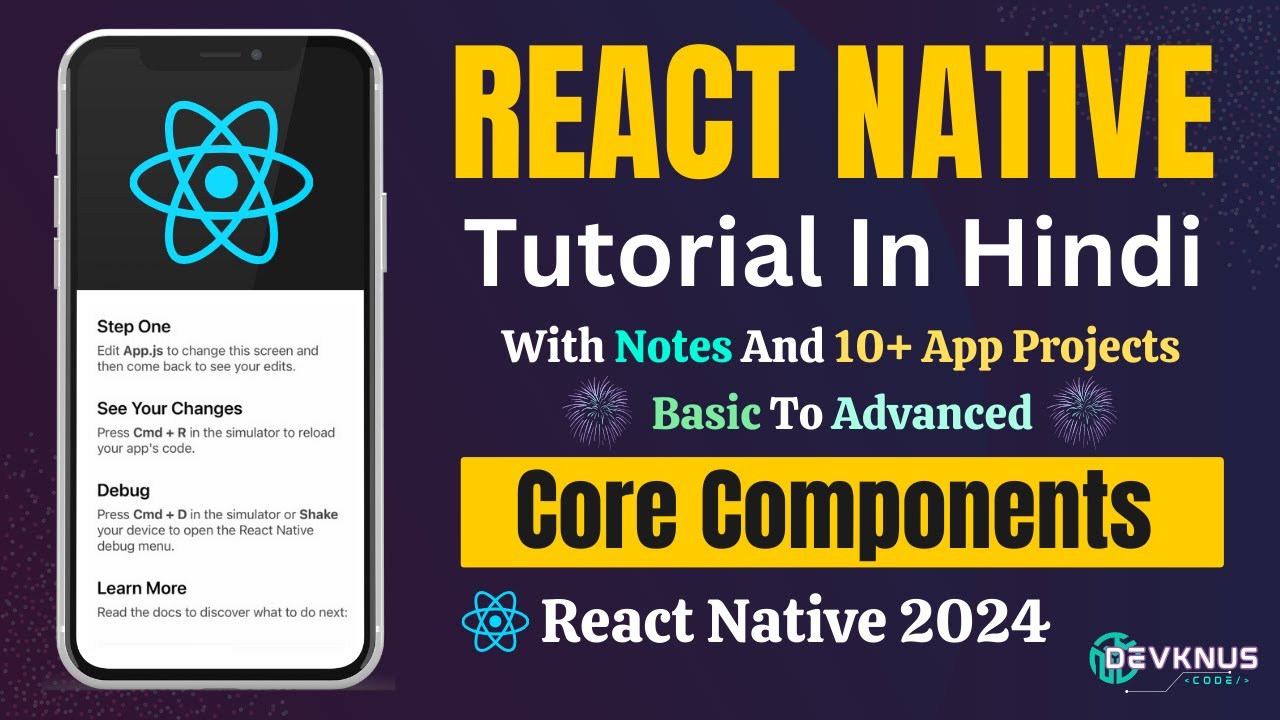 React Native Tutorials For Beginners In Hindi 4 Core Components And