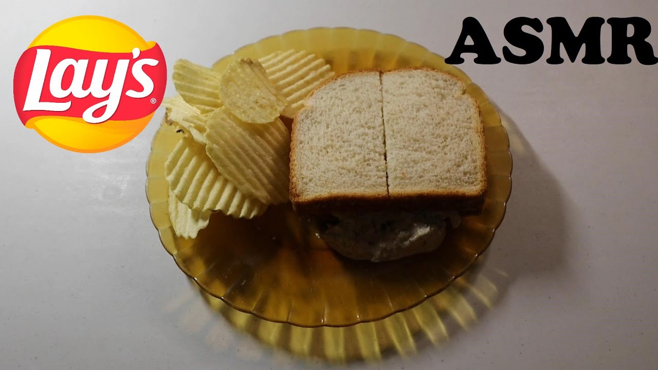 Tuna Sandwich Lay S Wavy Potato Chips Asmr Mukbang Youtube