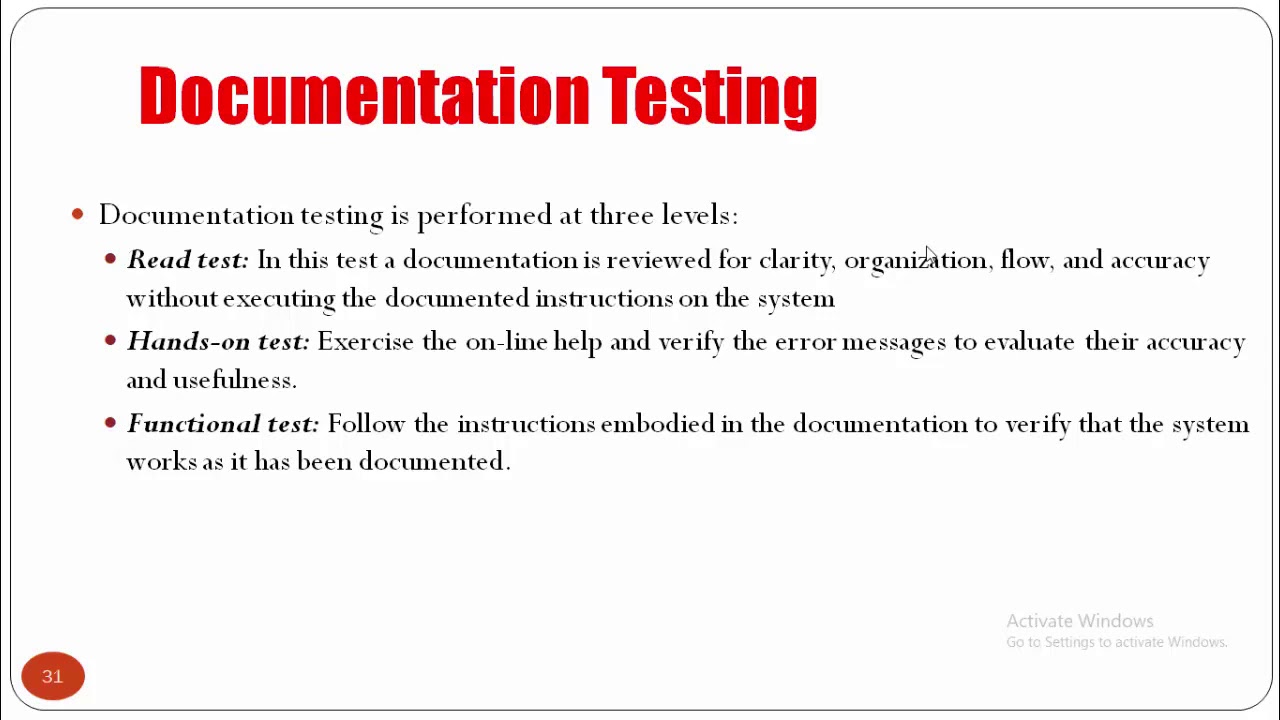 What Is Documentation Testing In Software Testing Youtube
