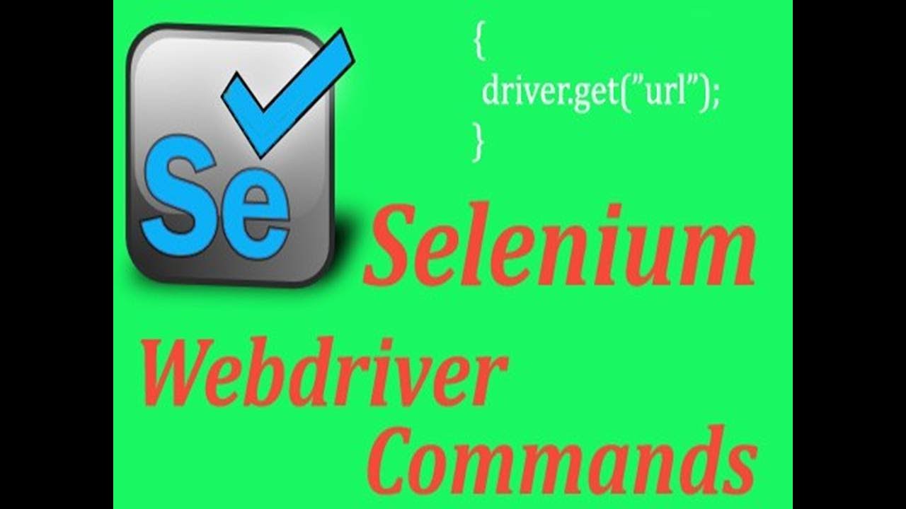 Selenium 25 Selenium Webdriver Api Commands Youtube